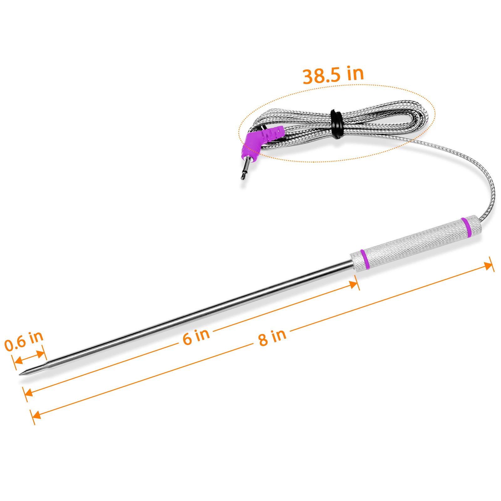 Meat Temperature Probe Replacement Probe for Thermopro TP20 TP17 TP-16 TP-16S TP08S TP25 TP07 TP17H TP27 TP06S TP09 TP28,2-Piece Set