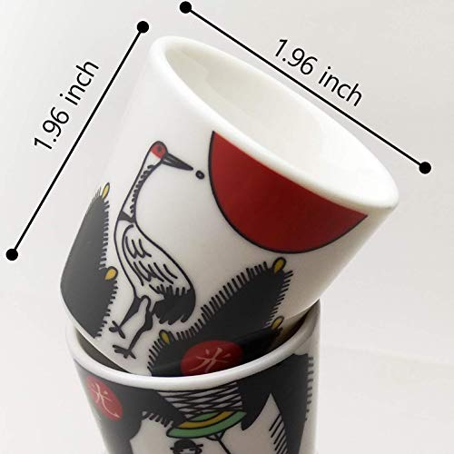 LENITH] Korean Funny Soju Shot Glasses Sets, O-Kwang Hwatu, Korea Traditional Card Game Printed for Sake, Whiskey, Tequila, Liquor