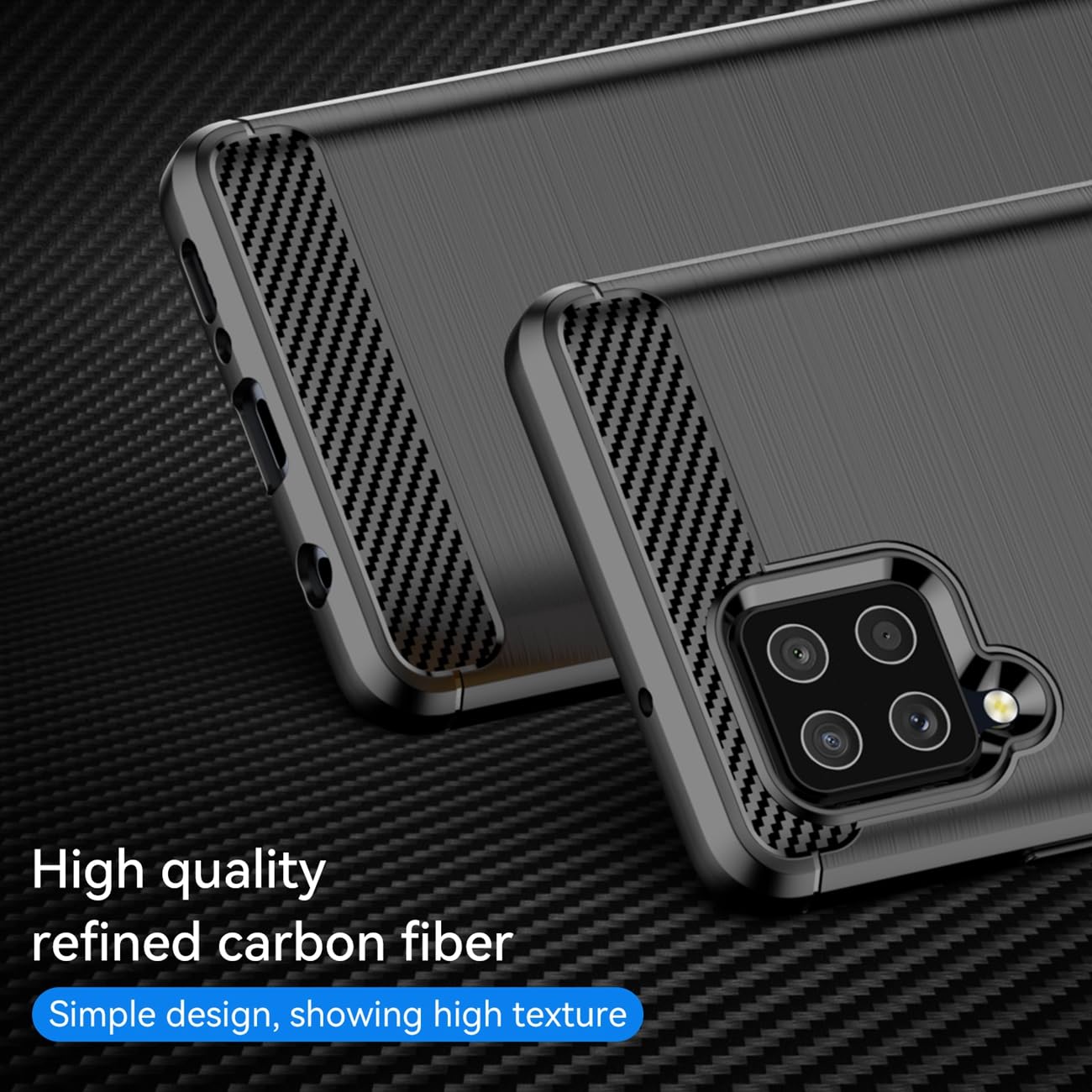 KOARWVC Phone Case for Galaxy A42 5G Case, Samsung M42 5G SM-A426U, Carbon Fiber Shockproof Rugged Shield Soft TPU Back Cover Cases for Samsung Galaxy A42 (Black)