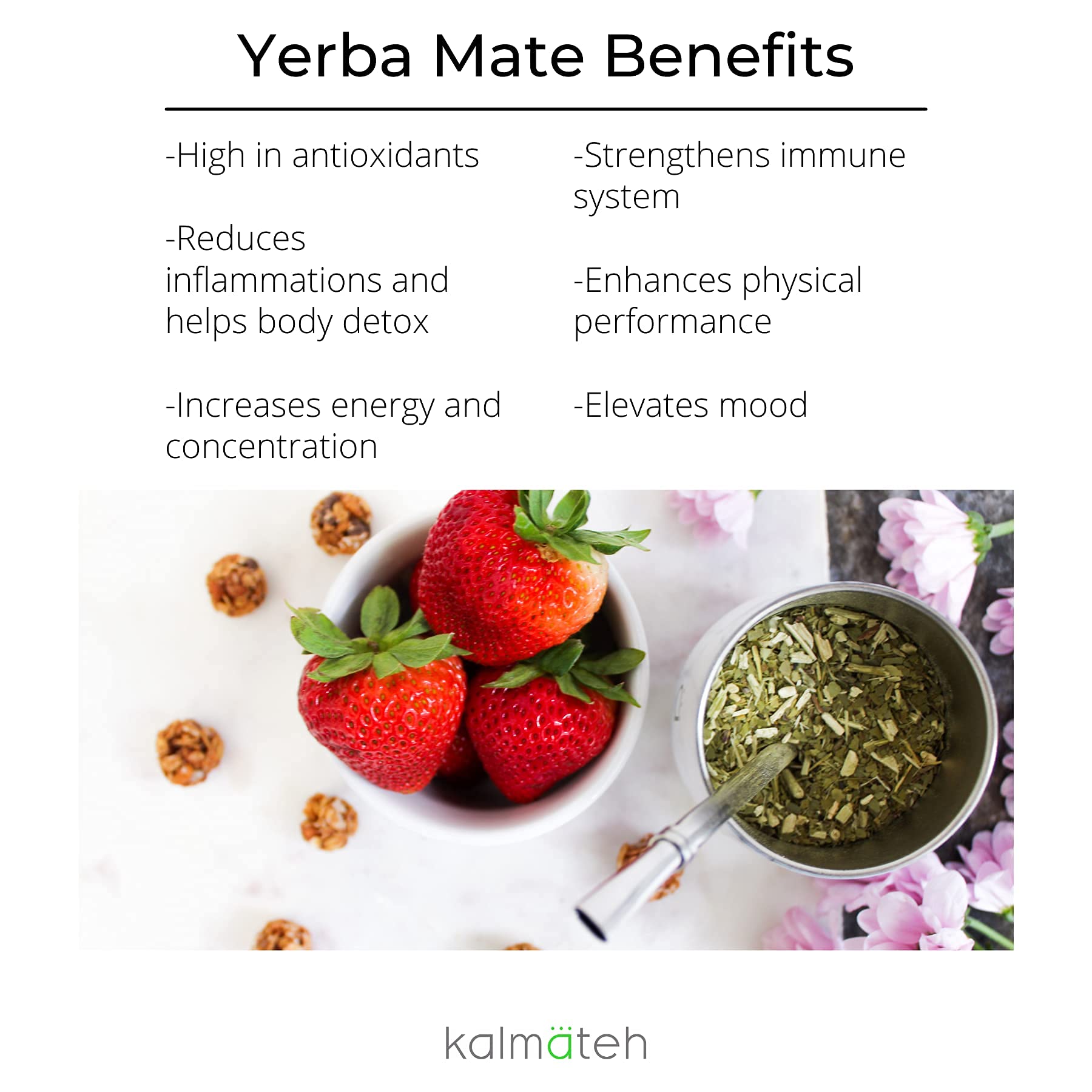 Kalmateh Yerba Mate Gourd - Double Walled Stainless Steel with BPA Free Lid, Bombilla Filter Straw & Bombilla Cleaner -Pastel Pink, 8 oz