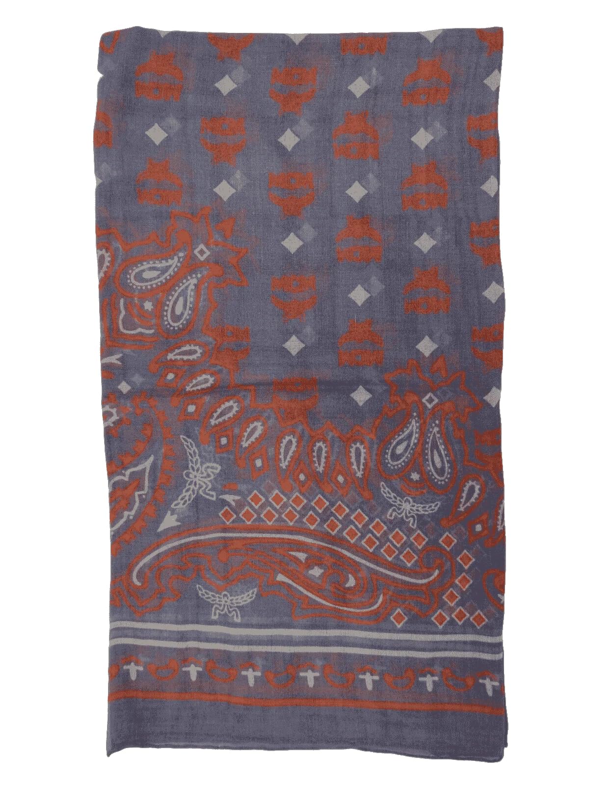 MCM Stonewash Modal/Silk Paisley Print Jacquard Scarf