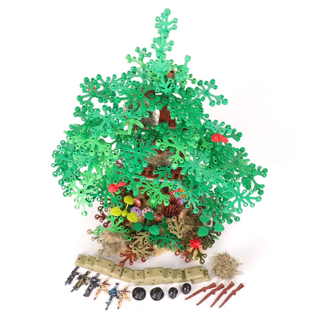 MISINI Military Secret Watchtower Building Block Set, WW2 Army Battle Scene Building Kit Included WW2 Weapon Pack Bricks Toys, Army Gear Combat Accessory Pack,Compatible with Lego
