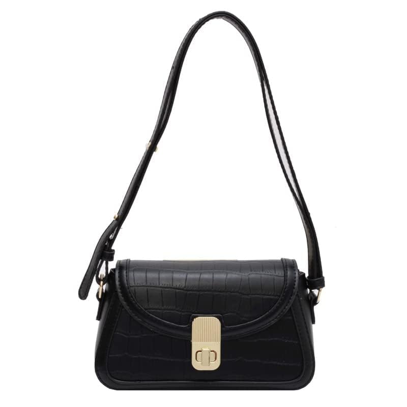MAXWISE Alligator Print Crossbody Bag - Small Tote Shoulder Bag for Women, Cute Clutch Purse (Black)