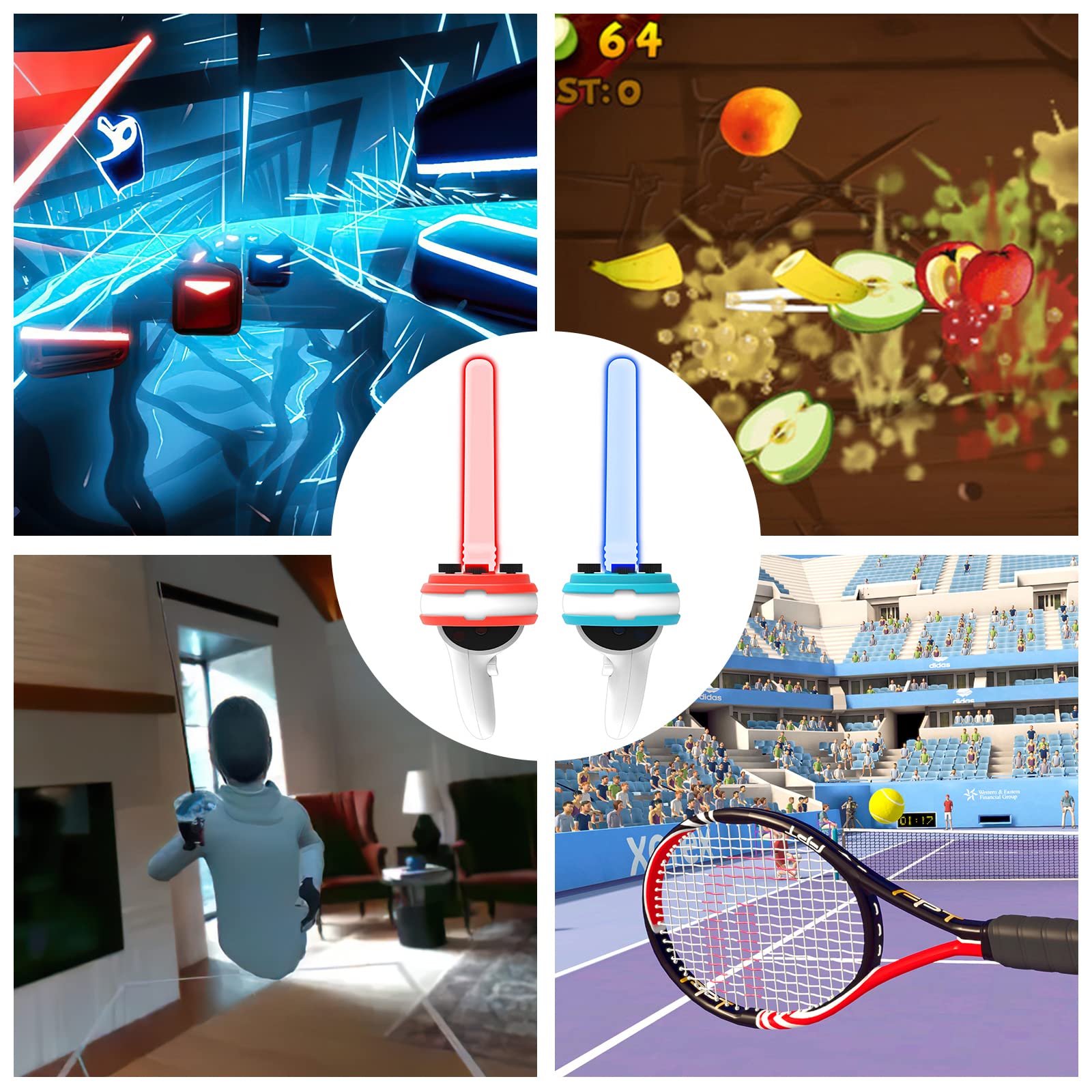 Number-one VR Game Lightsabers for Quest 2 Controllers, Quest 2 Accessories Beat Saber Games Accessories Enhanced Beat Saber Gaming Experience