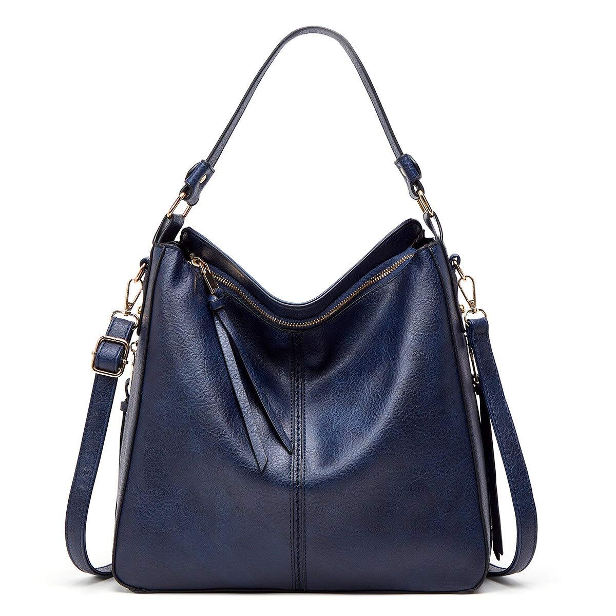 MIRRORLET Women’s Long Handle Bag (BROWN RUSSET) with three ZIPPERED POCKETS. Big shoulder bag for working and informal activities. (Environmentally friendly, non-leather from animals’ skin).