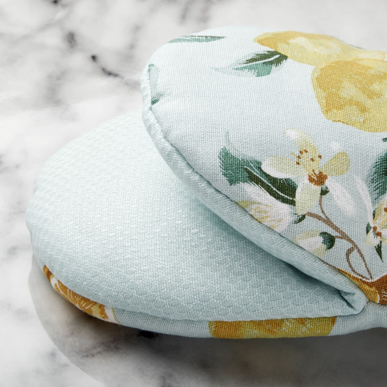 Martha Stewart Lemon Whimsy Mini Oven Mitt 2-Pack Set, Yellow, 5.5"X8"