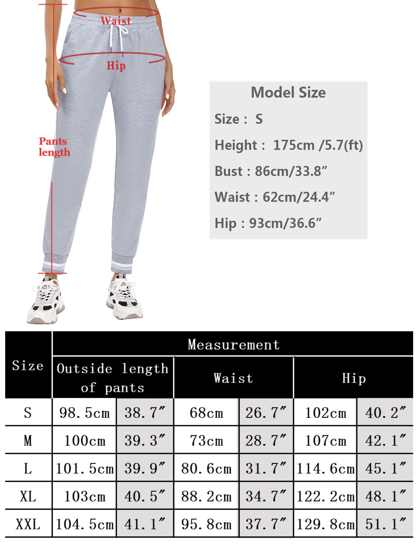 Letnewf Women Workout Sweatpants Lightweight Cotton Comfy Striped Running Joggers Lounge Pants with Pockets Red