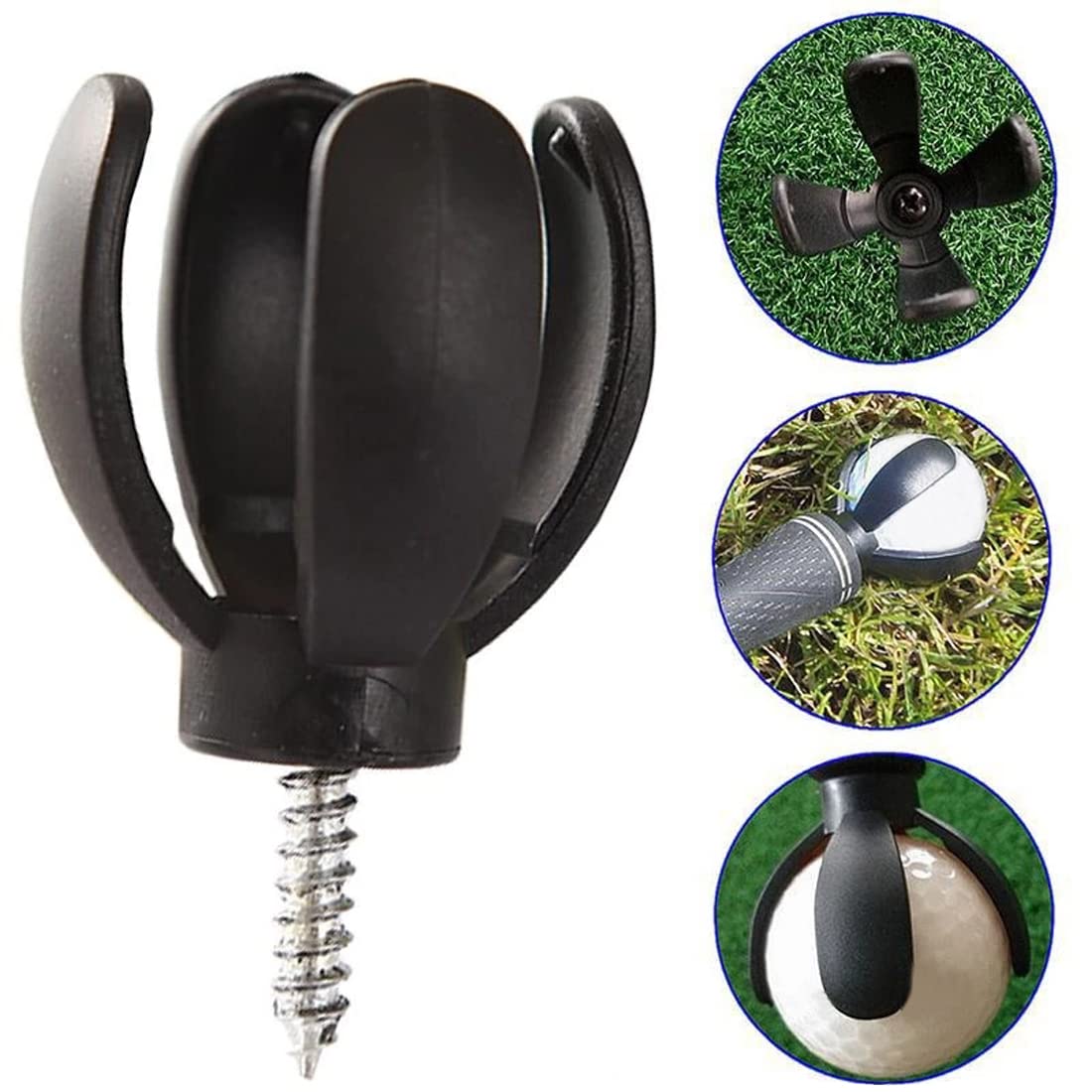 MDYNI 6 Pieces Golf Ball Retriever 4-Prong Pick Up Steel Saver Shaft Tool Golf Ball Grabber Sucker Claw Grip Tool for Putter Grip