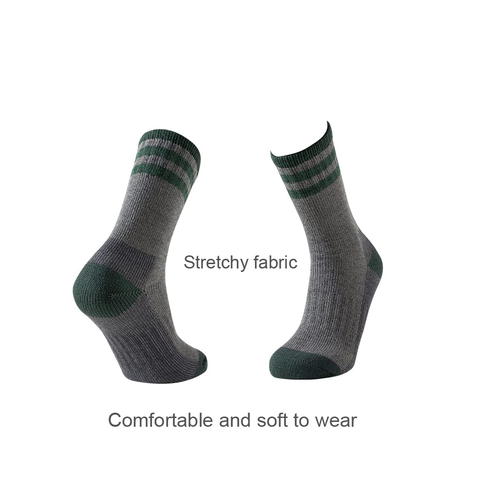 LTYRR Wool Socks for Men 70% Merino Warm Thermal Boot Socks Breathable 1Pairs Grey and yellow