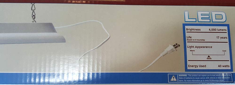 LED Shop Light for Garages, Work Areas and Shops - 4 Foot with Plug - 4200 Lumen - 4000K Cool White - Linkable