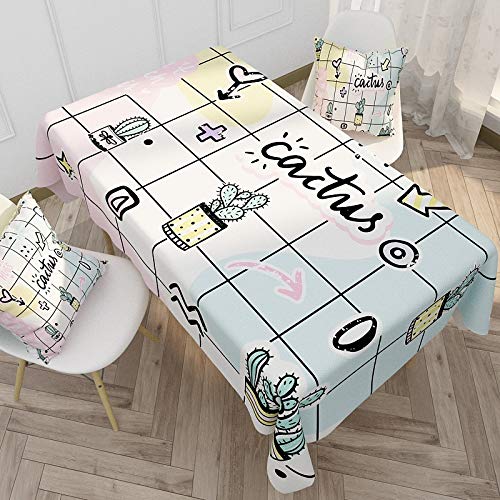 MLQL Oxford Tablecloth Nordic Style Cherry Fruit Waterproof Table Cover Home Coffee Table Table mat Mantel A9 140x210cm
