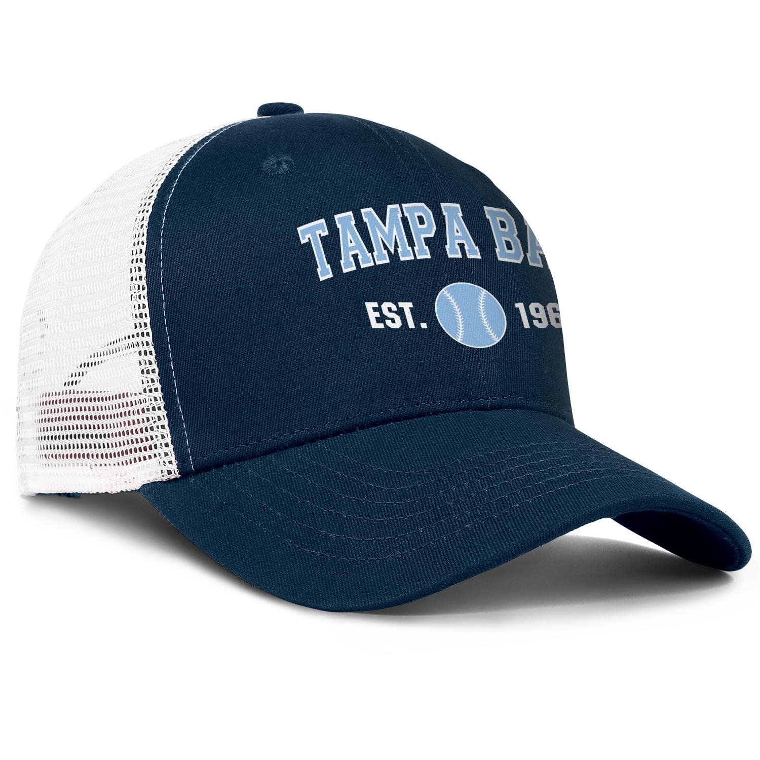 Mens Womens Tampa Bay Classic Baseball Cap Navy-Blue Cotton Trucker Dad Hat