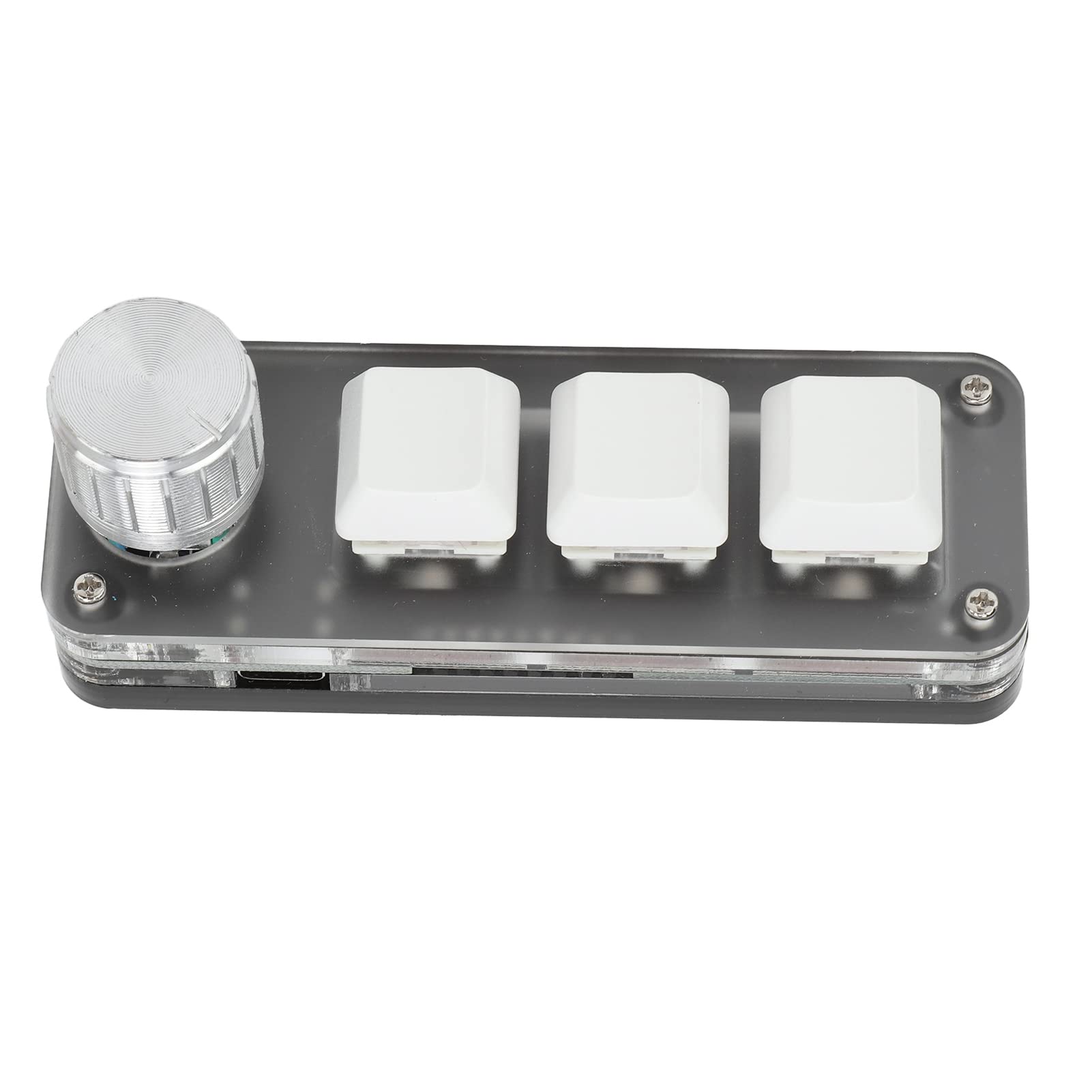Mini 3 Key Keypad Mechanical White Gaming Keyboard Programmable One Handed for Office Games Music Industrial Control Mini Customized Keypad