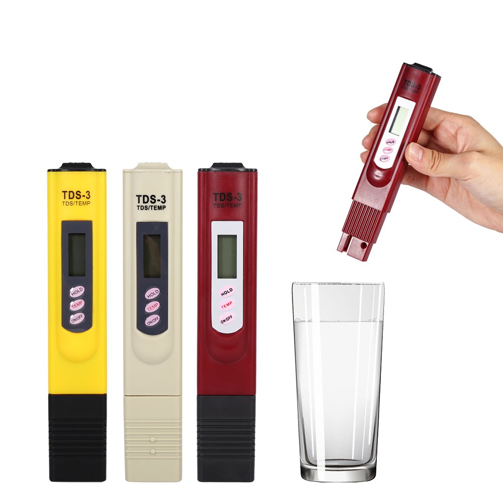 plplaaoo TDS Tester,Portable Water Quality Meter LCD Pen for The aquaculture Industry Hospitals, Swimming Pools, Household tap Water Quality Testing, with 0-9990 PPM Measurement Range (Grey), tds