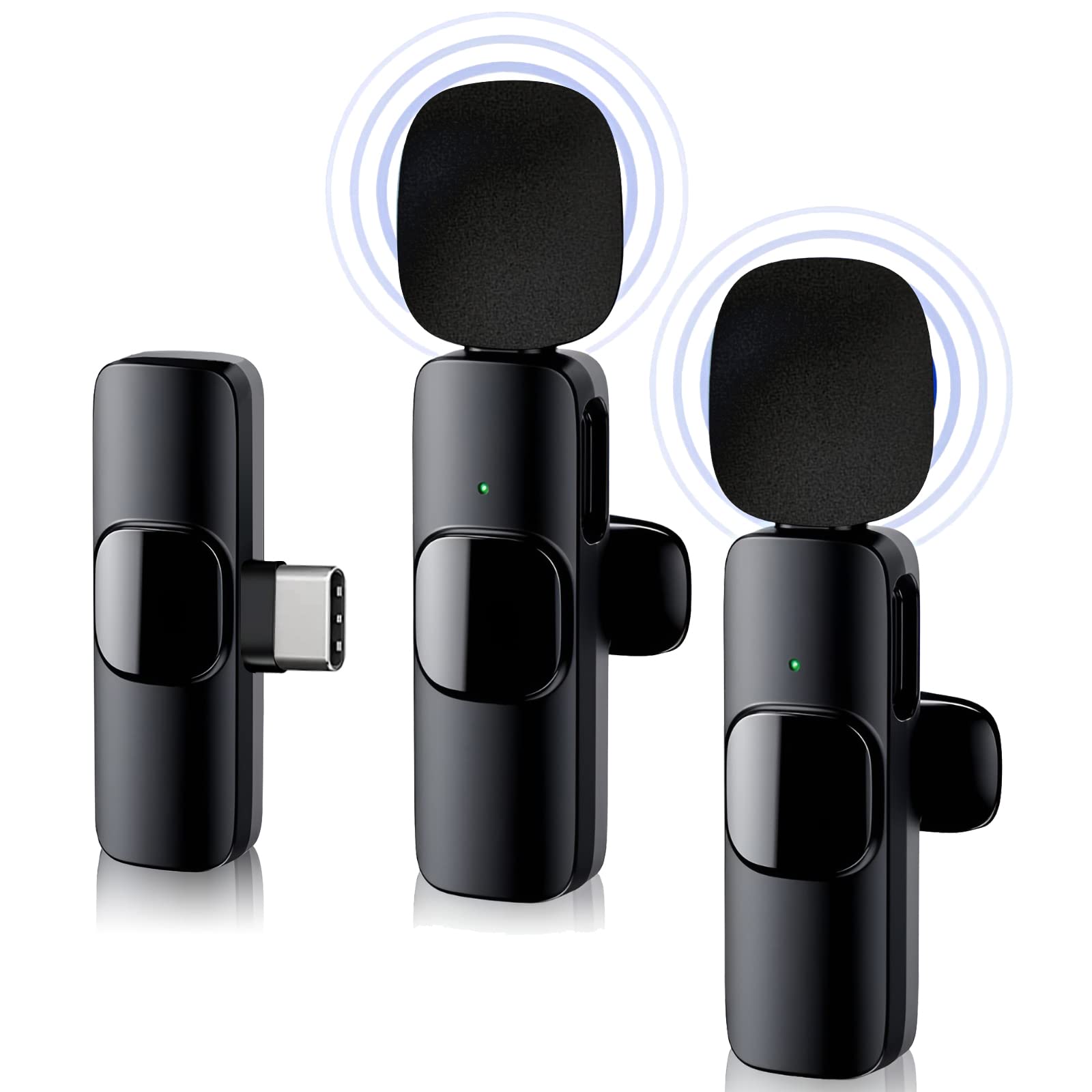 OSDTKRU Wireless Lavalier Microphone for Phone(USB-C),Professional Wireless Lavalier Microphone for Video Recording,Clip On Lapel Mic for YouTube、Interview、Vlog、Presentation、Facebook Live.