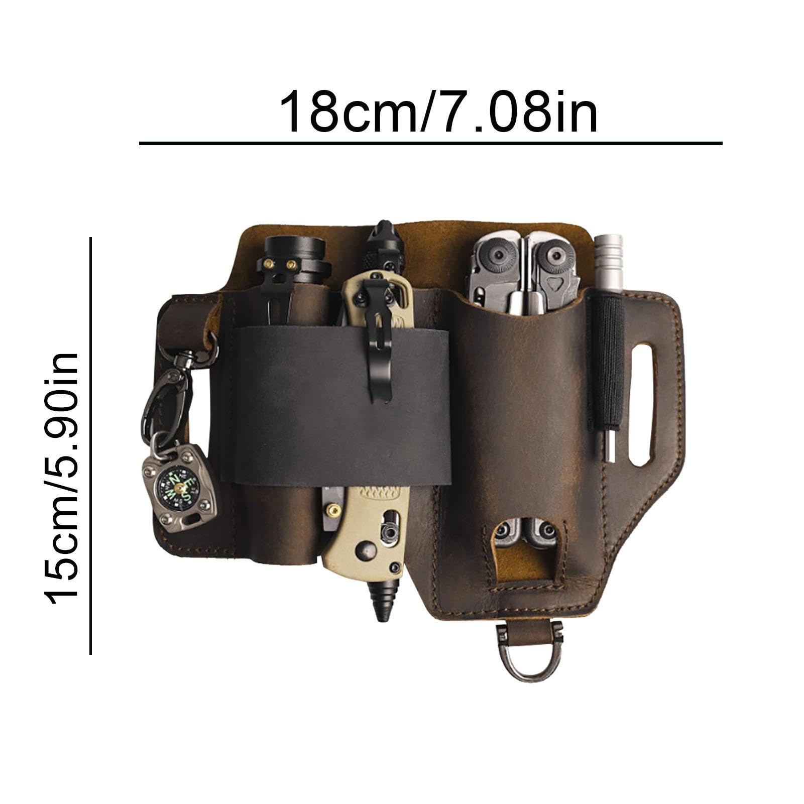 s Tool Holster - s Leather Sheath, Belt Sheath, Multi Tool Sheath Holder Holster | Leather Pouch with Holder, Men Leather s Organizer Sheath for Flashlight, Knives
