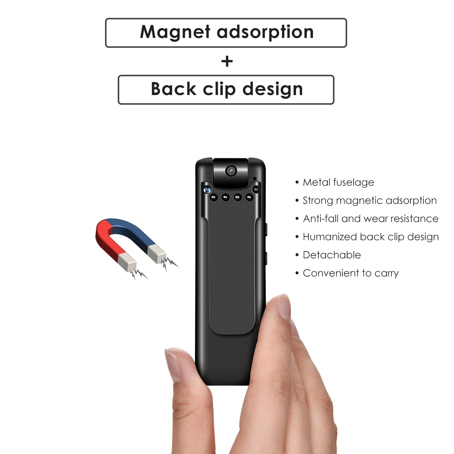 Mini Body Camera Video Recorder, Auto Night Vision Camera, Pocket Camera, Tiny Camera, Nanny Small Cam, Small Security Camera for Home Outdoor Office Etc (with 32G Super high-Speed Memory Card)