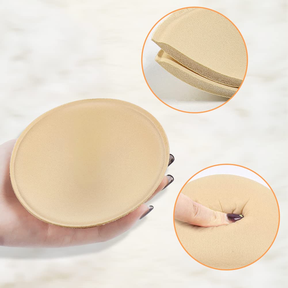 HOTSO Women's Push Up Padding Inserts Removable Bra Pads Inserts Reusable Breathable Breast Enhancers Invisible Bra Liner Pads (Round skin tone, L)