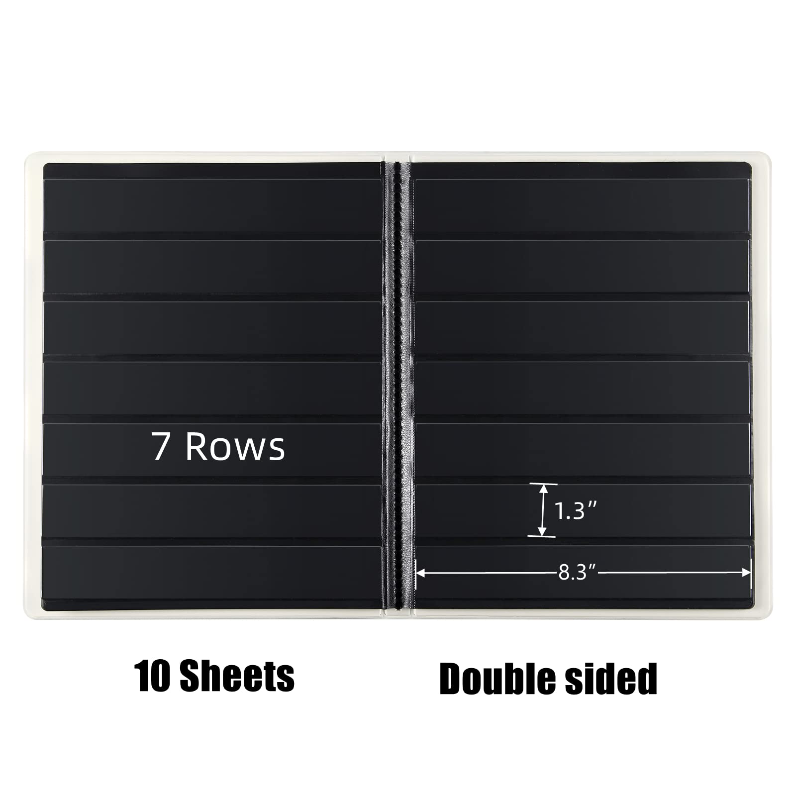 MUDOR Stamp Collecting Album, 7 Rows Pockets Stamp Book for Collectors, 10 Sheets Stamp Stockbook