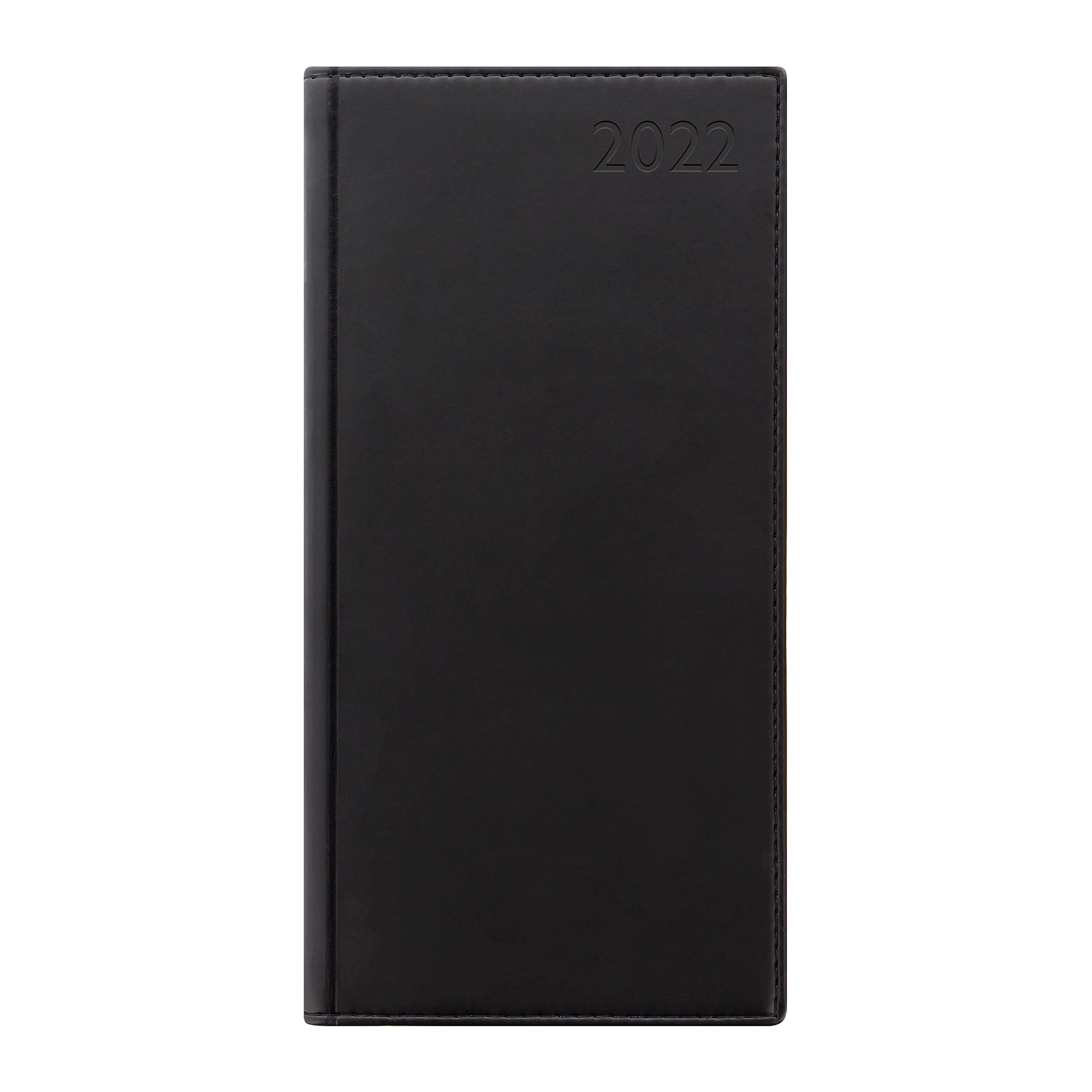 Letts of London Verona Slim week to view 2022 diary - black, (22-080446)