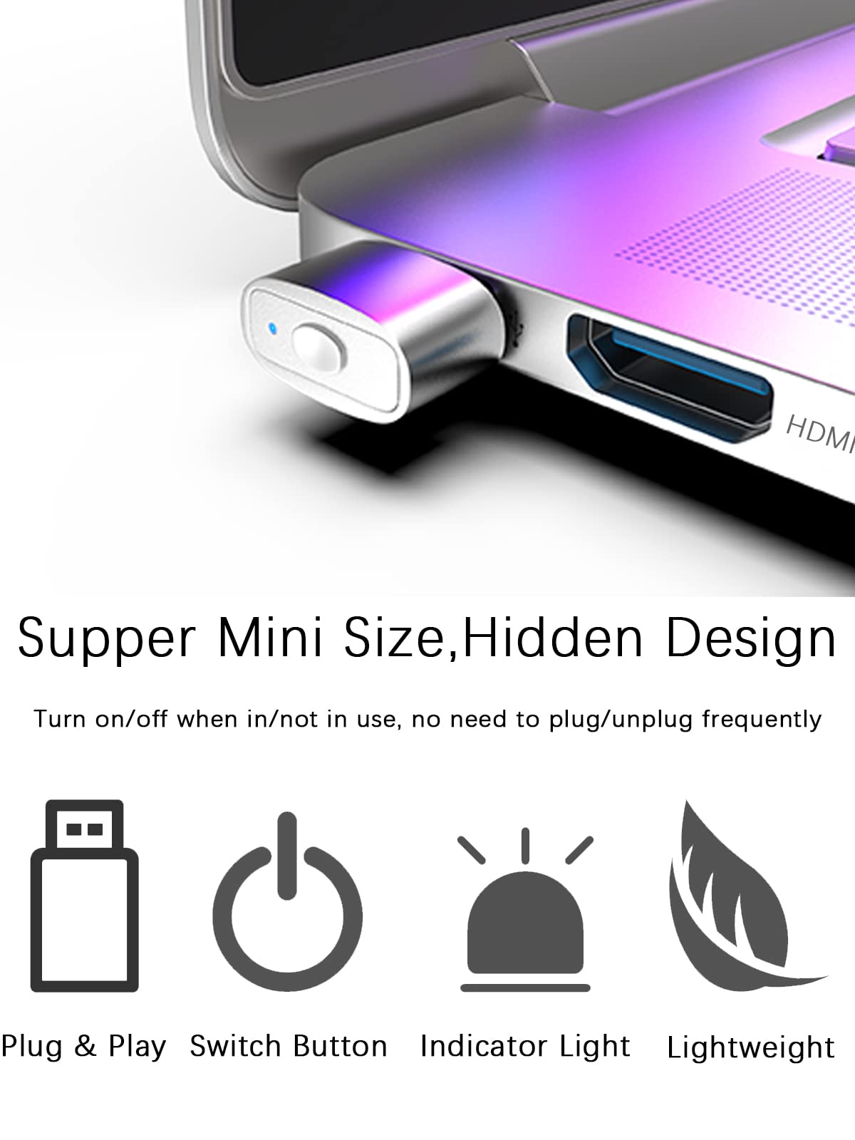 Mouse Jiggler,Movement to Keep Computer Awaking, Undetectable NO Software Required USB Mouse Jiggler Mover for Computer Laptop PC, Plug and Play with 2 Trail Modes,with USB-C Adapter, Al Alloy Silver