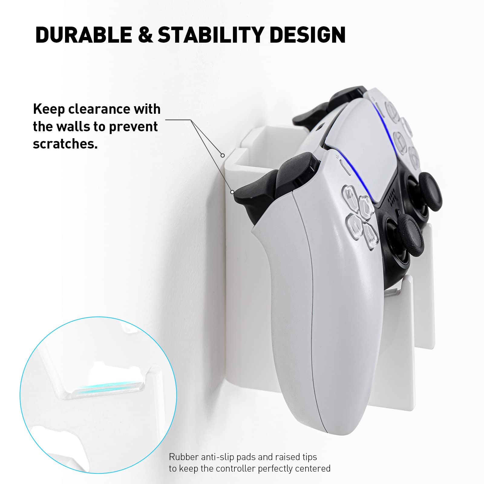OAPRIRE Universal Controller Stand 2 Pack for PS5 PS4 Xbox ONE Switch, Desktop & Wall Controller Holder Gaming Accessories, Build Your Game Fortresses (White)