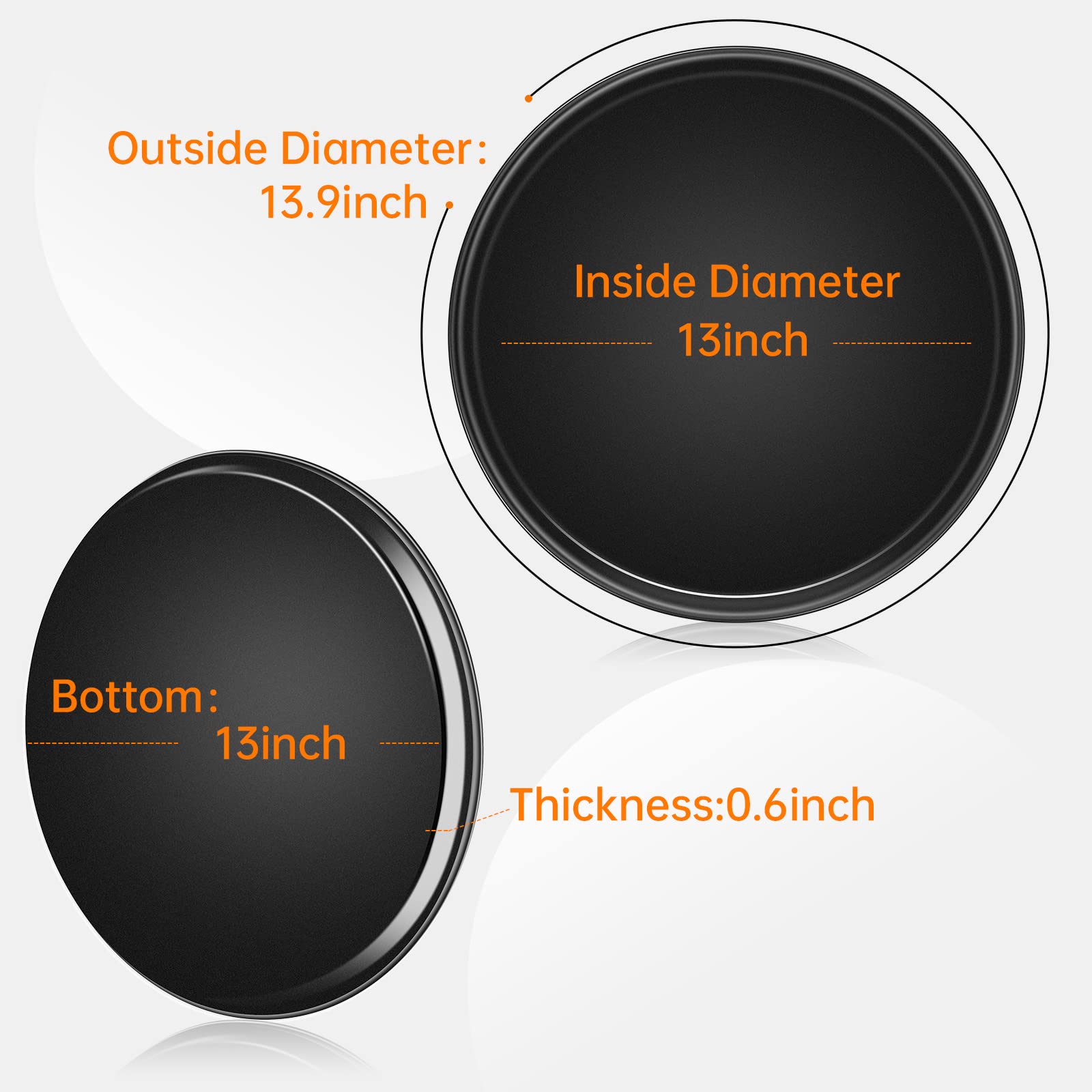 ODDIER 14inch Nonstick Pizza Pan,Carbon Steel Baking Oven Pizza Tray Pie Pans