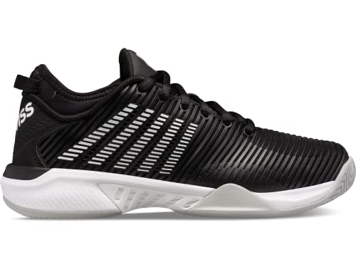 K-Swiss Women's Hypercourt Supreme Tennis Shoe, Black/White/Highrise, 9.5 M