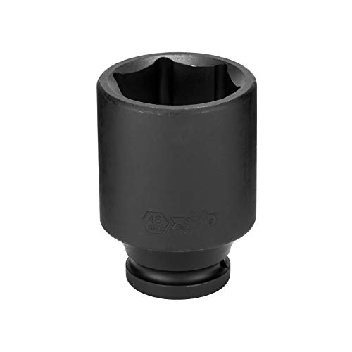 Jetech 3/4-Inch Drive 46mm Deep Impact Socket with 6-Point Design, Heat-Treated Chrome Molybdenum Alloy Steel, Metric