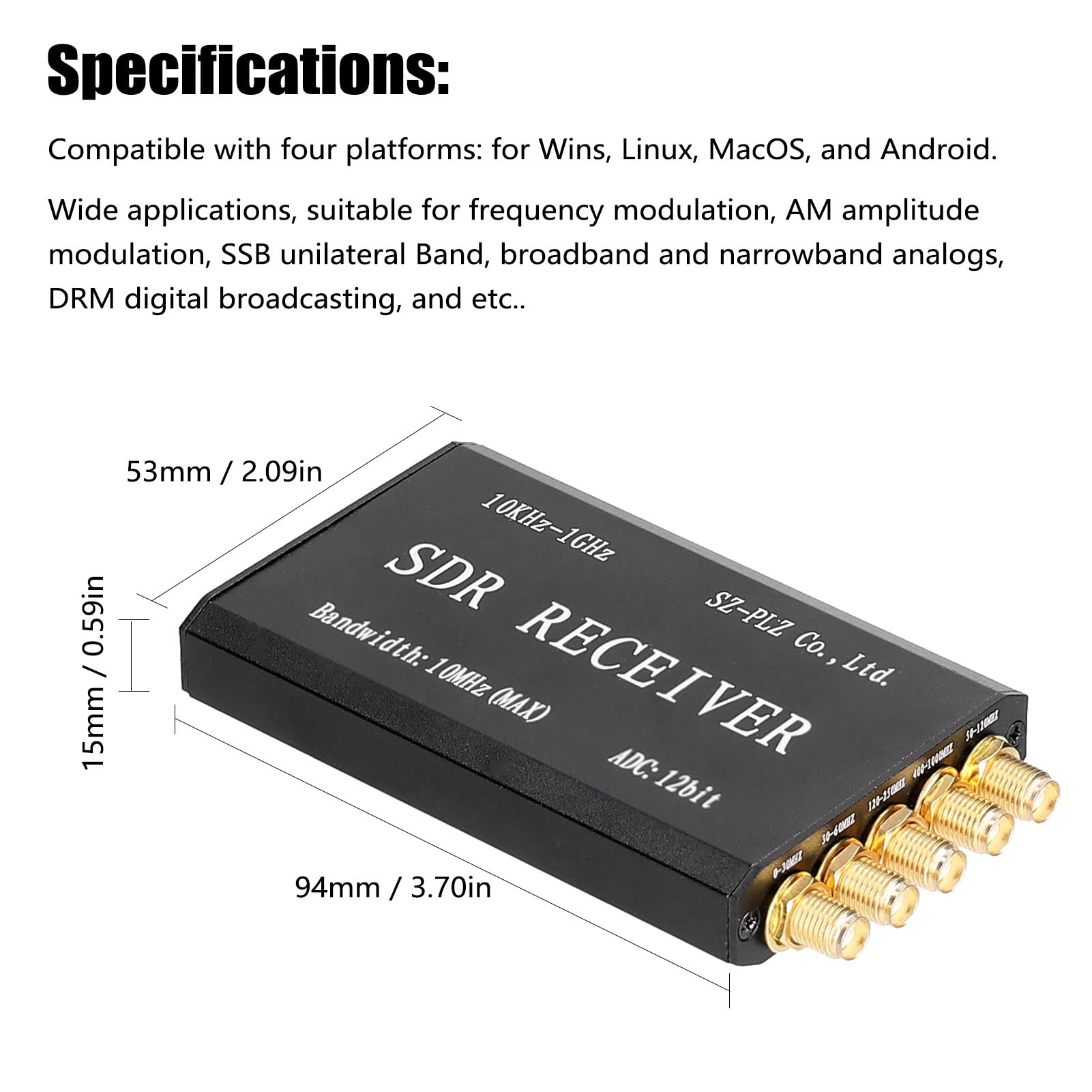 PENCHEN Msi2500 Msi001 Simplified Reciver 10kHz-1GHz Amateur Radio Receiving Moudle Circuit DIY Electronic Accessories with Metal Using