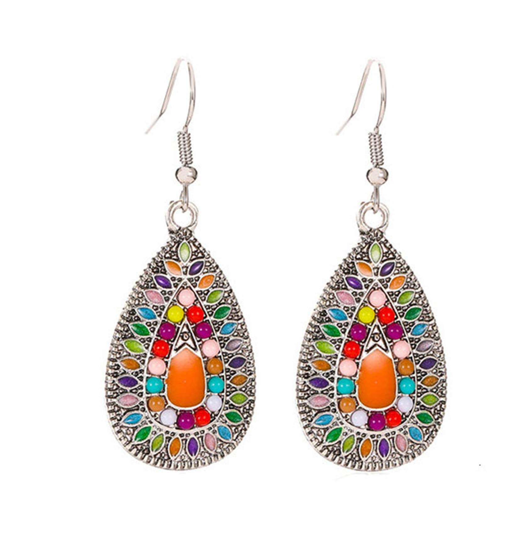 LAIMALA 7 Pairs Bohemian Vintage Dangle Earrings Retro Rhinestone Dangle Drop Earrings for Women