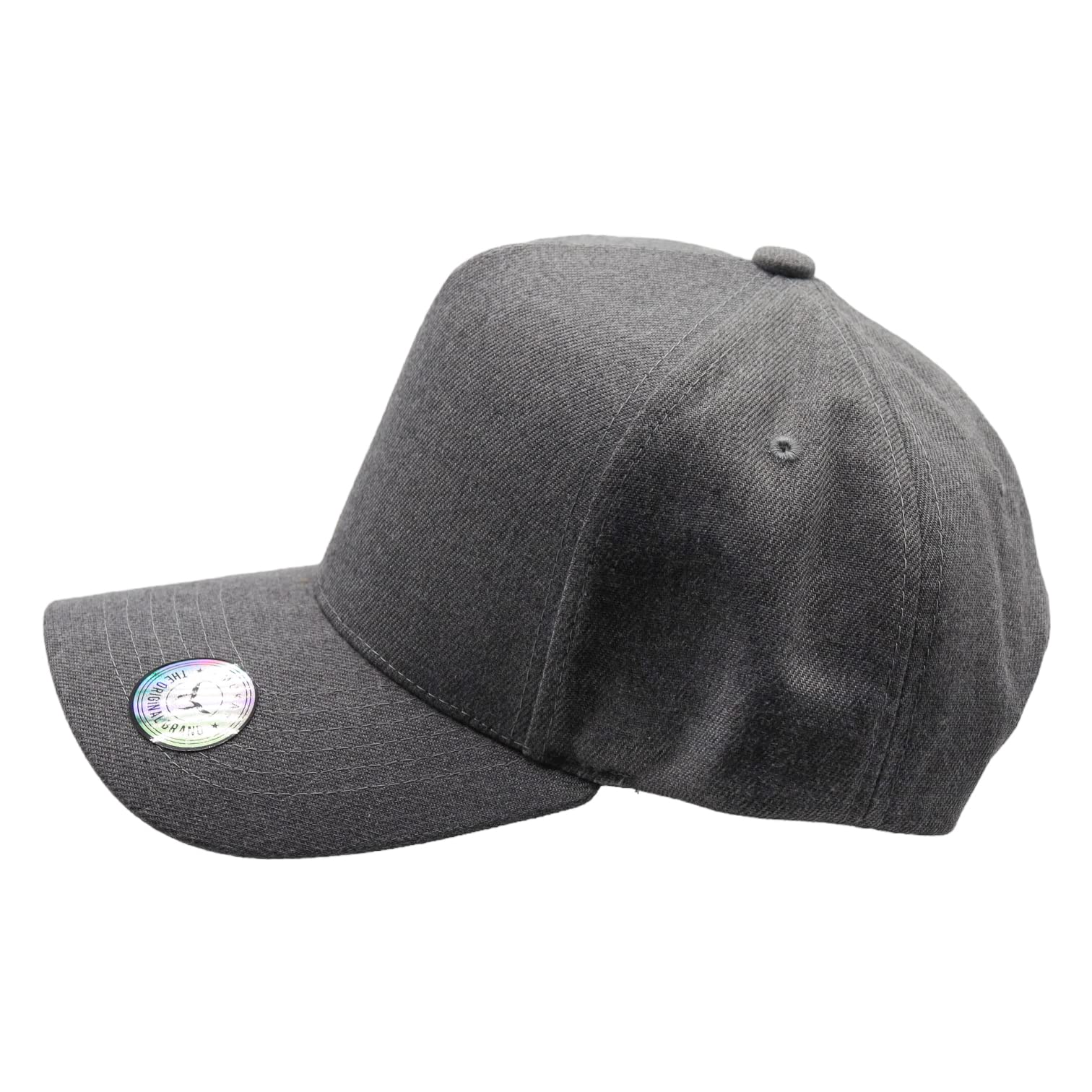 Muka 5 Panel Hats Structured Baseball Cap A- Frame Solid Cotton Twill Hat High Profile Golf Hat Adjustable Snapback Hat (Black)