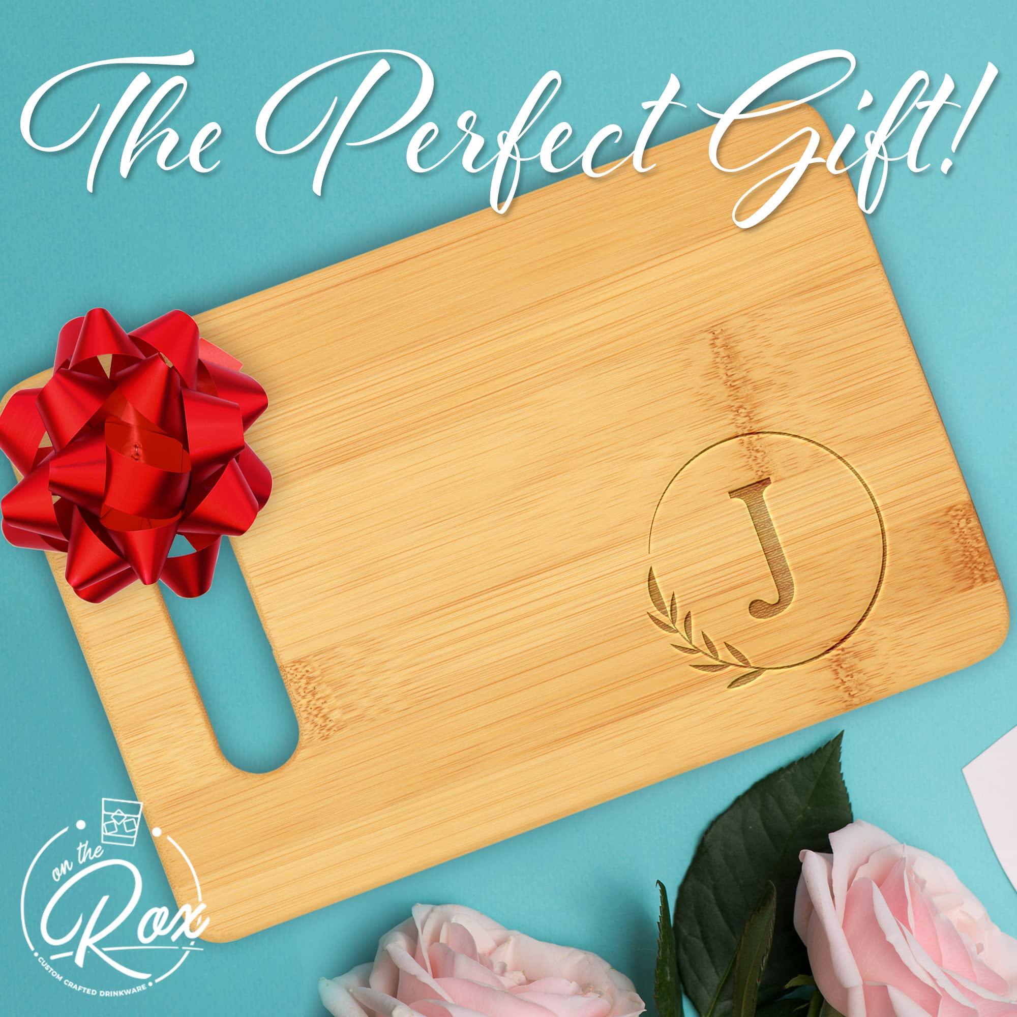 Personalized Cutting Boards - Small Monogrammed Engraved Cutting Board (J) - 9x6 Customized Bamboo Cutting Board with Initials - Wedding Kitchen Gift - Wooden Custom Charcuterie Boards by On The Rox