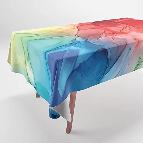 NUER Smoke Style Printed Tablecloths Home Decor Rectangular Party Tablecloths Smudge Resistant Tablecloth Dust Cover A7 140x210cm