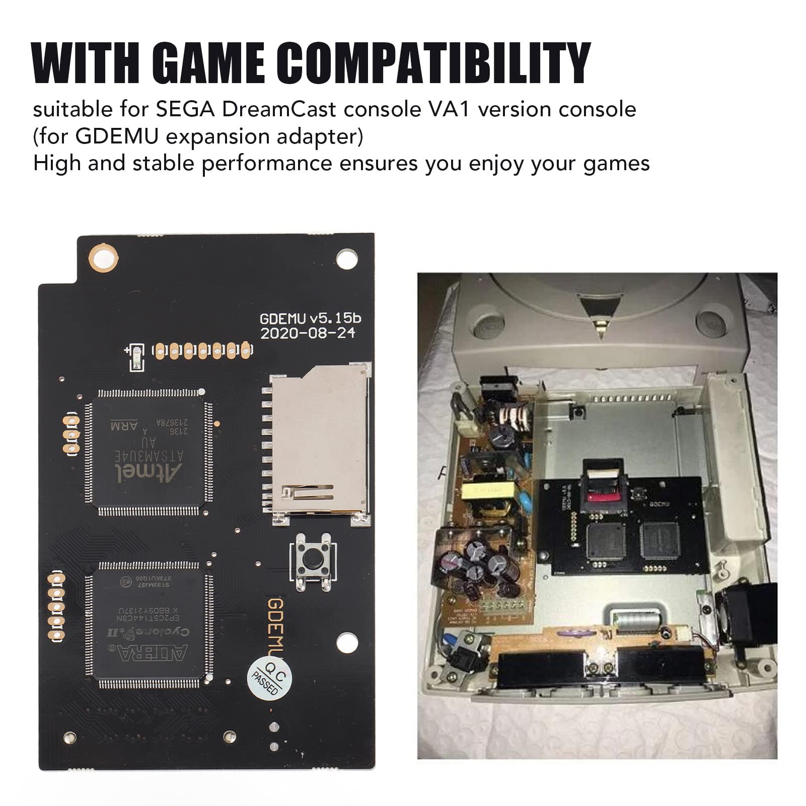 Optical Drive Simulation Board Card, V5.15b Replacement Remote Storage Card Mount Kit Built in Free Disk for SEGA Dreamcast VA1 Host Red