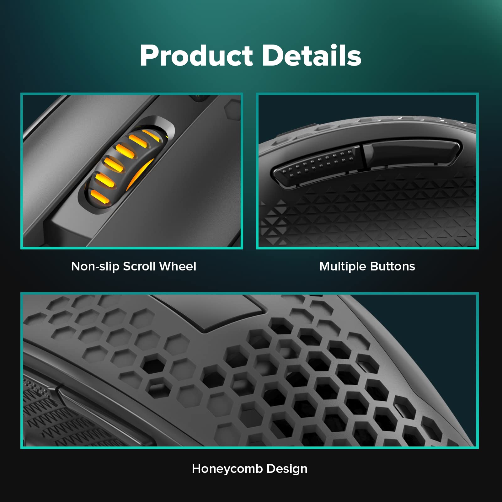 Redragon Gaming Mouse, 58g Ultra-Lightweight Mouse Gaming with 12400 DPI, Lightweight Honeycomb Wired PC Gaming Mice, 6 Programmable Buttons and Macro, Smooth Glide PTFE Feet, for PC, Laptop, Black