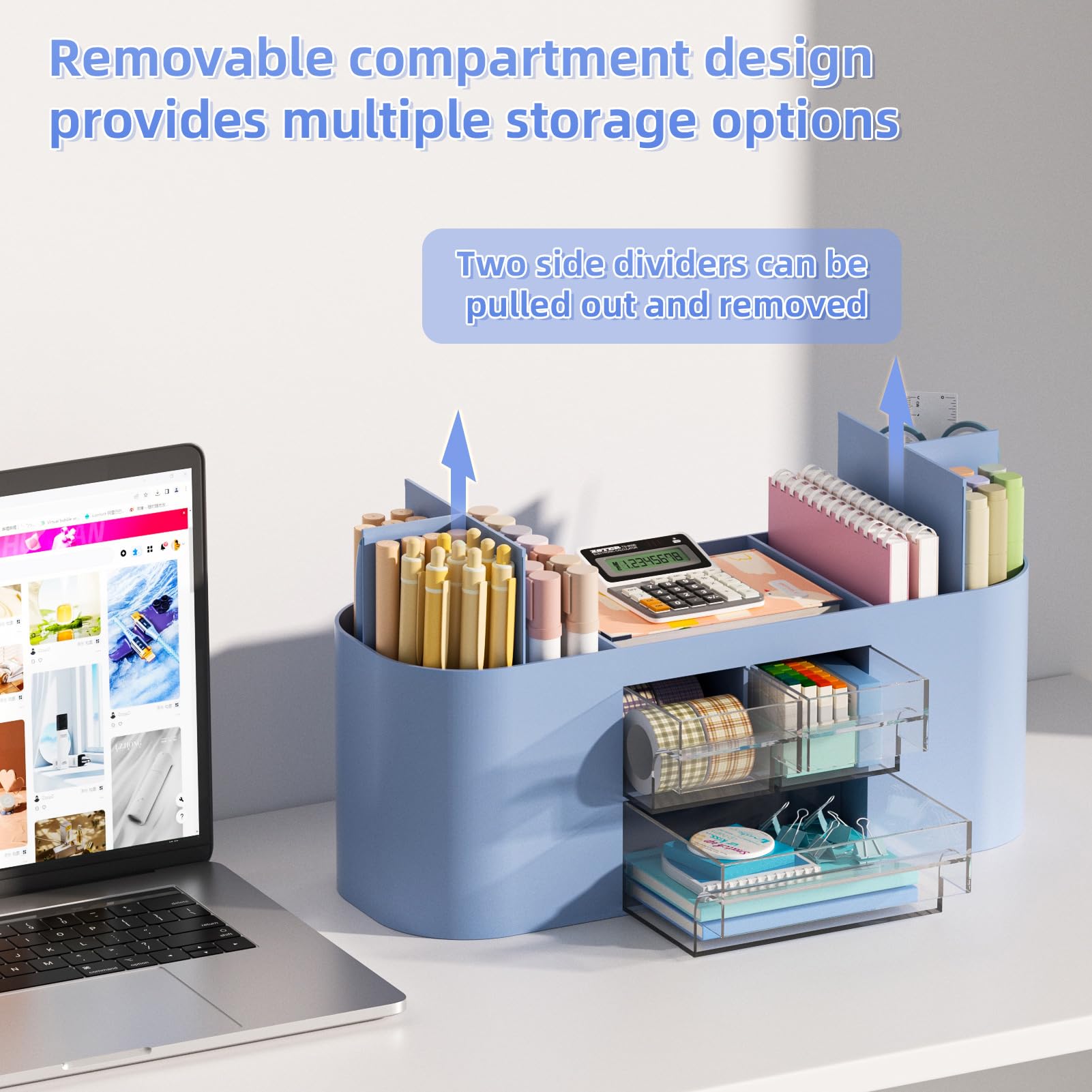 Magnetic File Holder, 4 Compartments Magnetic Paper Holder with Strong Magnetic Back, Magnetic Mail Organizer for Bill, Documents, Coupons, Mails, etc.