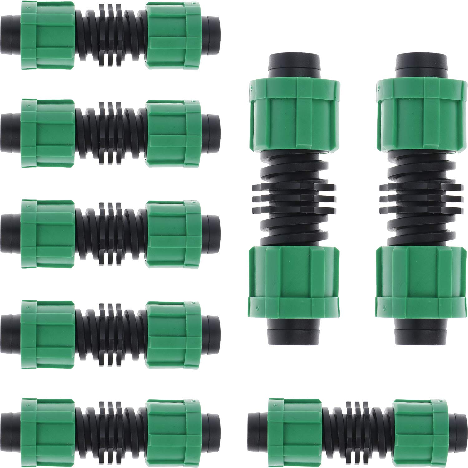 JETTINGBUY 8 Pieces Drip Irrigation Tubing Coupling Universal Elbow Fitting Hose Elbow Connector Fits All Brands 16-17mm Drip Tape or Sprinkler Systems