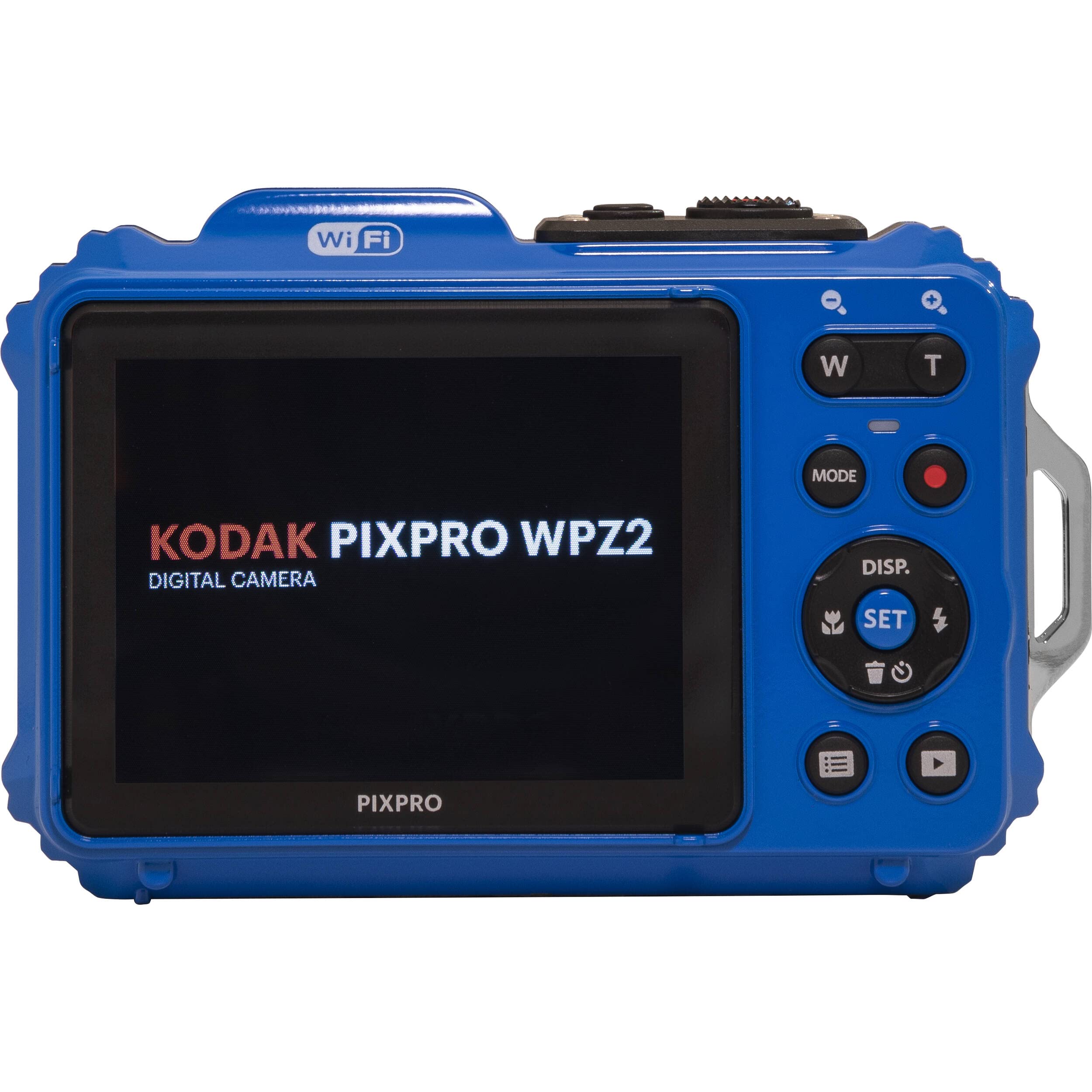 Kodak PIXPRO WPZ2 Rugged Waterproof Shockproof Digital Camera 16MP 4X Optical Zoom 1080P Full HD Video, 2.7" LCD (Blue), 32GB SD Card, Black Compact Camera Case, Floating Strap, Bundle (7 Items)