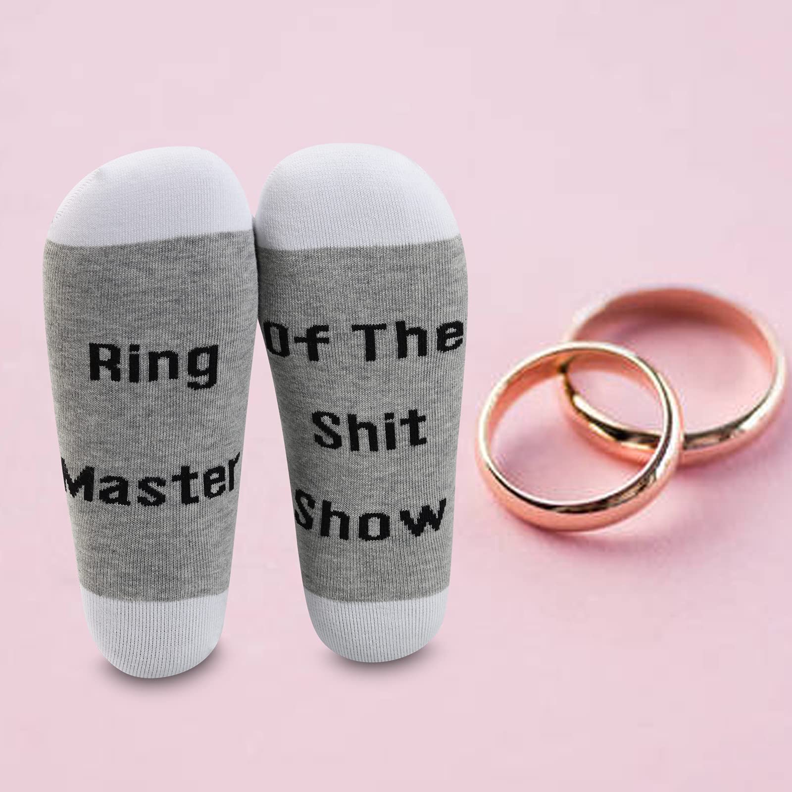 LEVLO Funny Ringmaster Gifts Ring Master Of The Shit Show Socks Mothers Day Gift (2 Pairs/Set - Mid Calf -1)