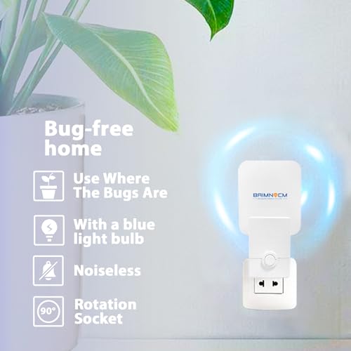 Plug in Bug Light Trap, Flying Insect Trap, Mosquito Killer, Indoor Fly Trap for Gnat Moth Houseflies Fruit Flies, White, 4 Device&8 Refill Home Indoor Use