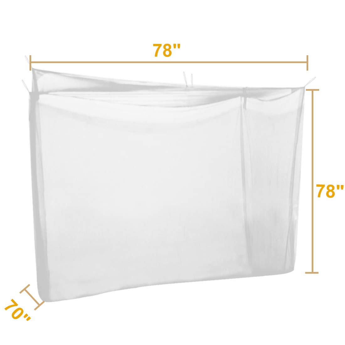 KRATARC Netting Canopy Net Mesh for Single Bed Compact and Lightweight Camping Hiking Climbing Outdoor (White)