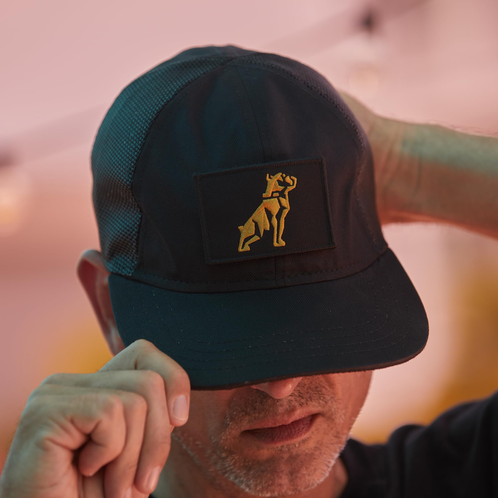 MACK Tactical Cap, Black, Removable Bulldog Patch, Adjustable Velcro Back