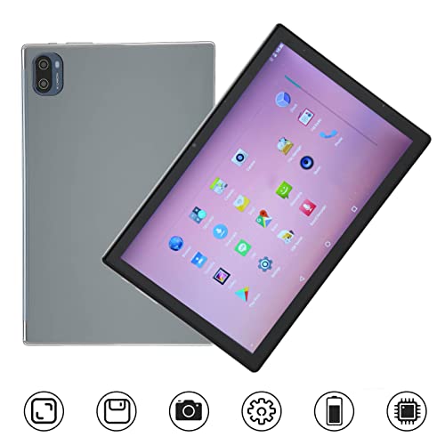 Rosvola 10 Inch Tablet PC, 5G WiFi 6 and 256G Octa Core Gray 4G Communication 128GB Expand Support WiFi Tablet for Travel (US Plug)