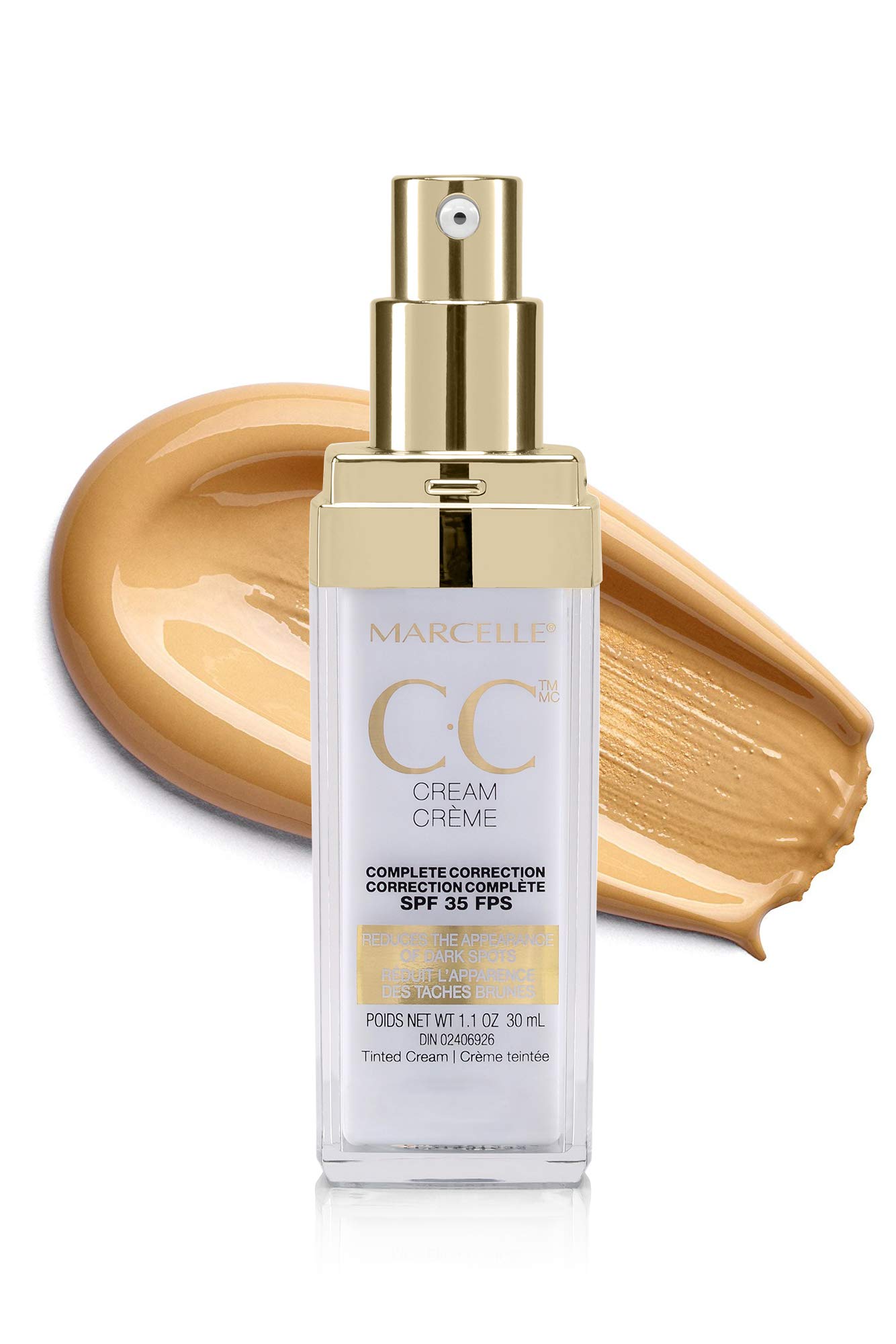 Marcelle CC Cream SPF 35, Golden Glow Universal Tint, Skin Enhancer, Paraben-Free, 1 Fl. Oz.