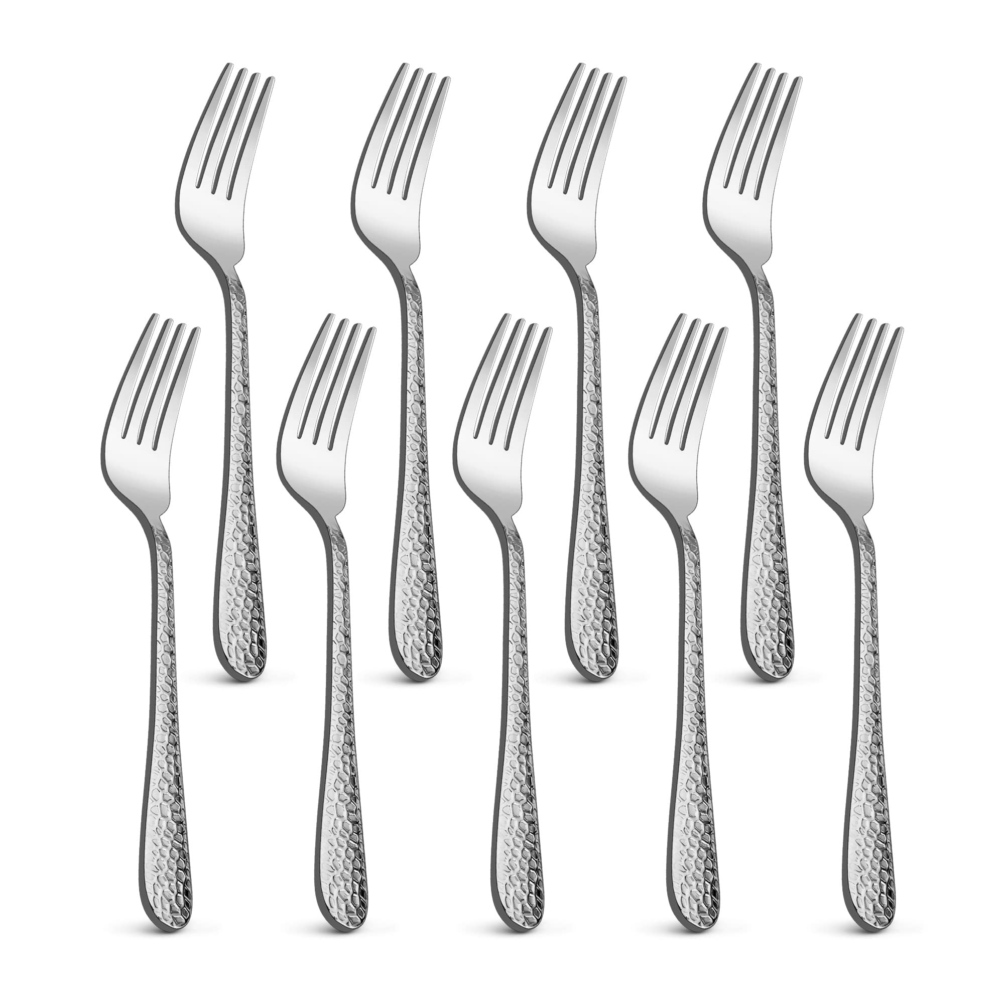 LIANYU 12 Pieces Children Stainless Steel Fork, Cute Kids Toddler Forks, Children Silverware Flatware Set, Kids Children Cutlery Set, Small Kid Utensil for Self Feeding, Mini Salad Fork