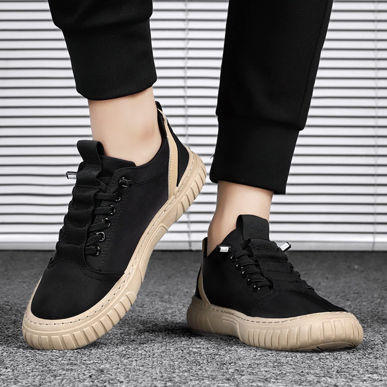 Men Low Top Breathable Casual Walking Shoes Canvas Men Shows Black