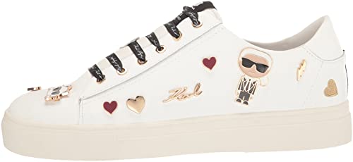 Karl Lagerfeld Paris Cate Shoes β Sneakers for Women with Iconic KLP Pins, Bright White, 11