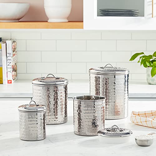 Old Dutch 4 Piece Hammered Black Pearl Canister Set