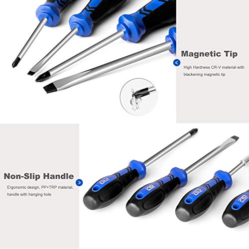 Prostormer Magnetic Screwdriver Set, 79-Piece Multi-Purpose Slotted/Phillips Screwdriver Kit with Precision Screwdrivers, Allen Wrench Set and Screwdriver Bits for DIY and Repair Works